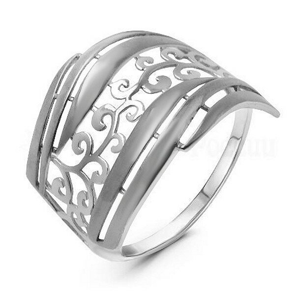 Кольцо широкое, тонкое JEWELIN, серебро, 925 проба, родирование