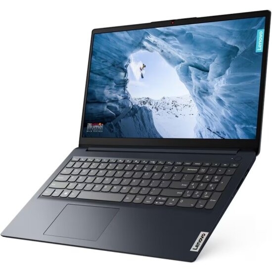 Ноутбук Lenovo IdeaPad 1 15IRU7 15.6", IPS, Touch, Intel i5-1335U 1.3ГГц, 10-ядерный, 8Гб DDR4, 256Гб SSD, Intel Iris Xe Graphics, Windows 11 Home, синий (83B40006US)