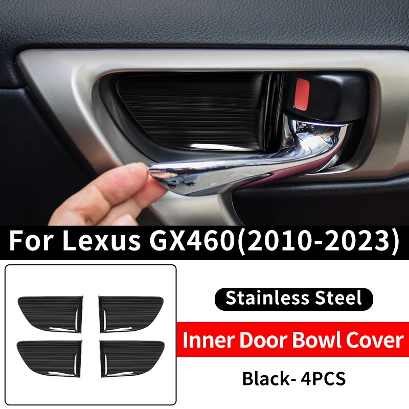 Накладки на чаши дверных ручек Lexus GX460 (2010-2023), Black No logo