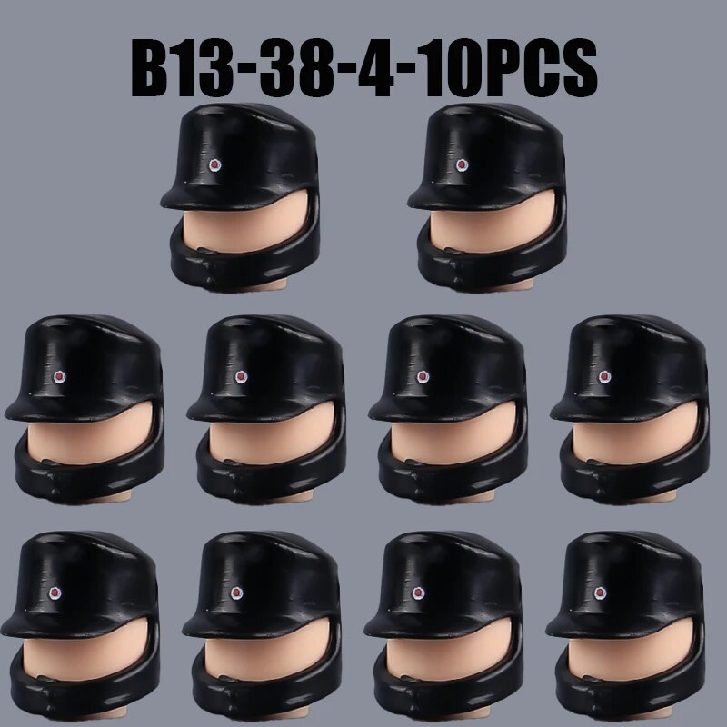 Черные военные шапки для фигурок, 10 шт, B13-38-4-10PCS