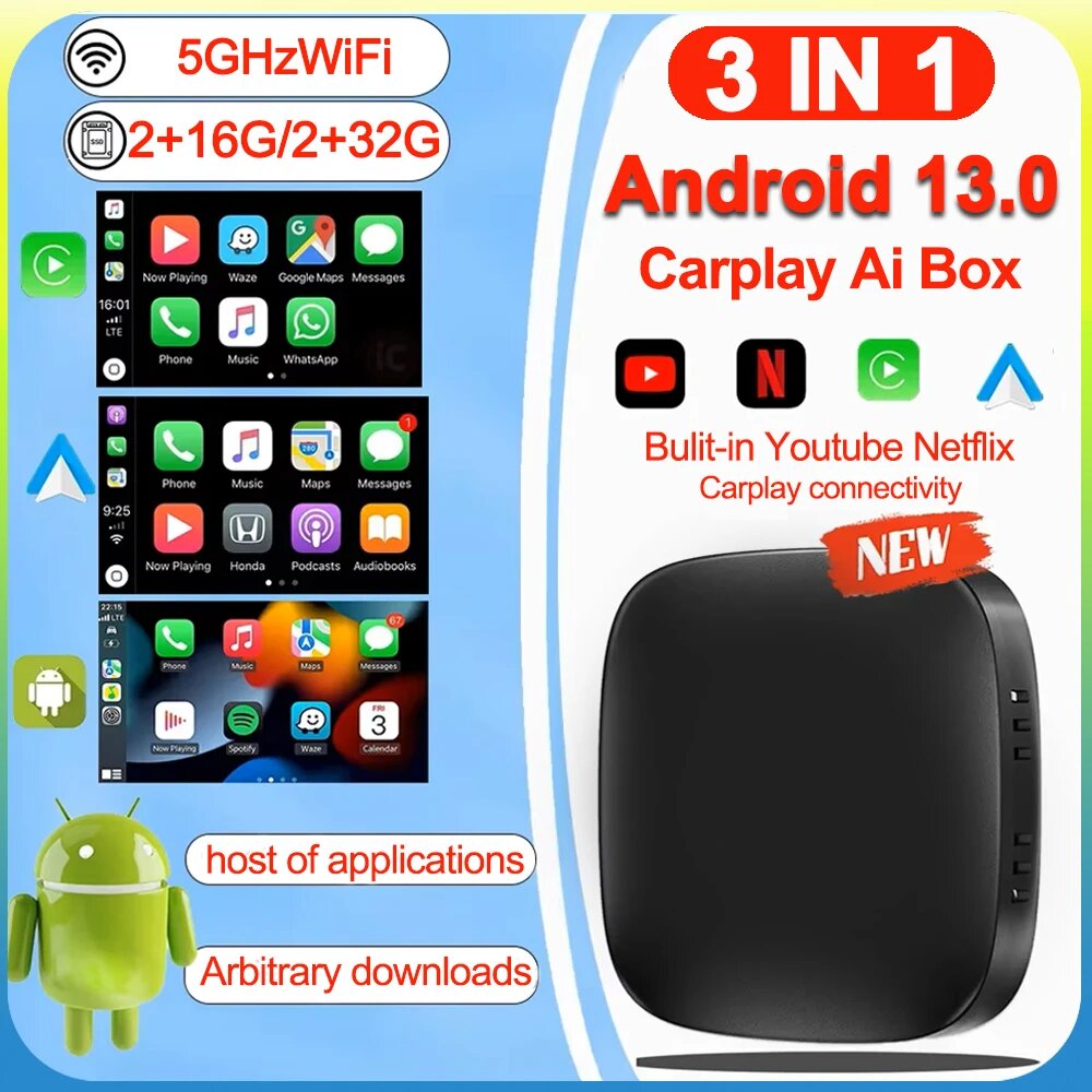 CarPlay Android 13 Box 2G/16G, Carplay/Android Auto — фото 1