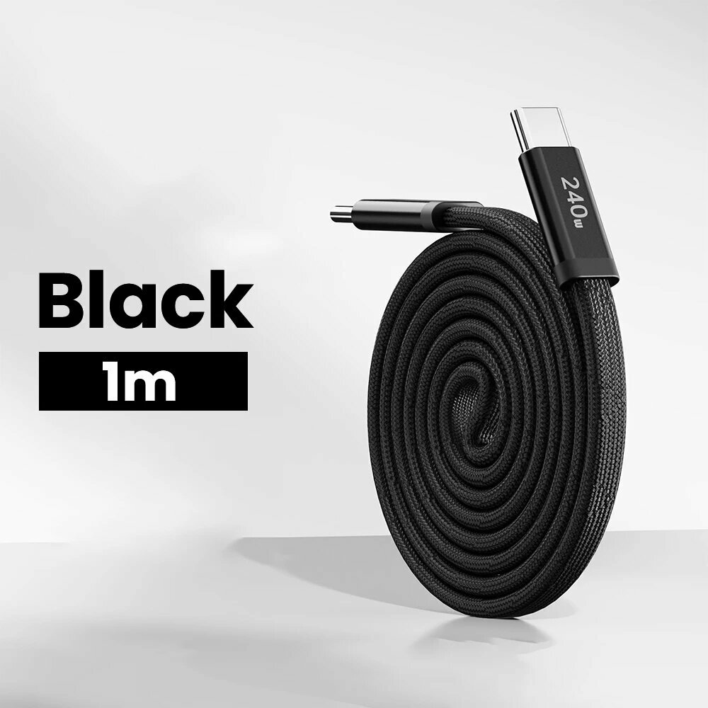 USB-C кабель 240 Вт, черный, 1 м