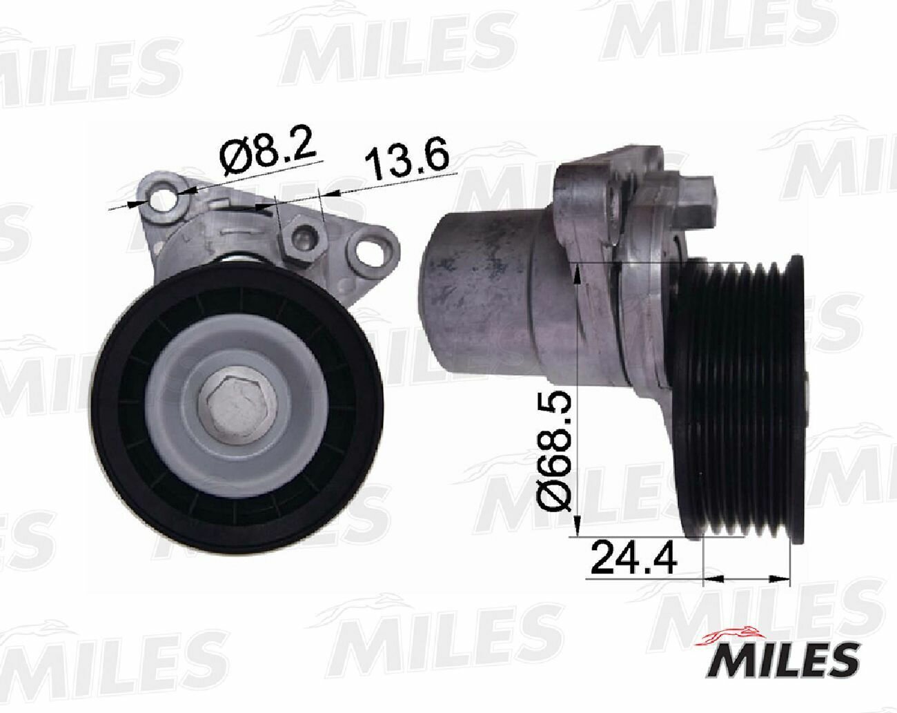 Натяжитель ремня приводного FORD MONDEO/TRANSIT/VOLVO S80 1.8-2.3, MILES AG00294