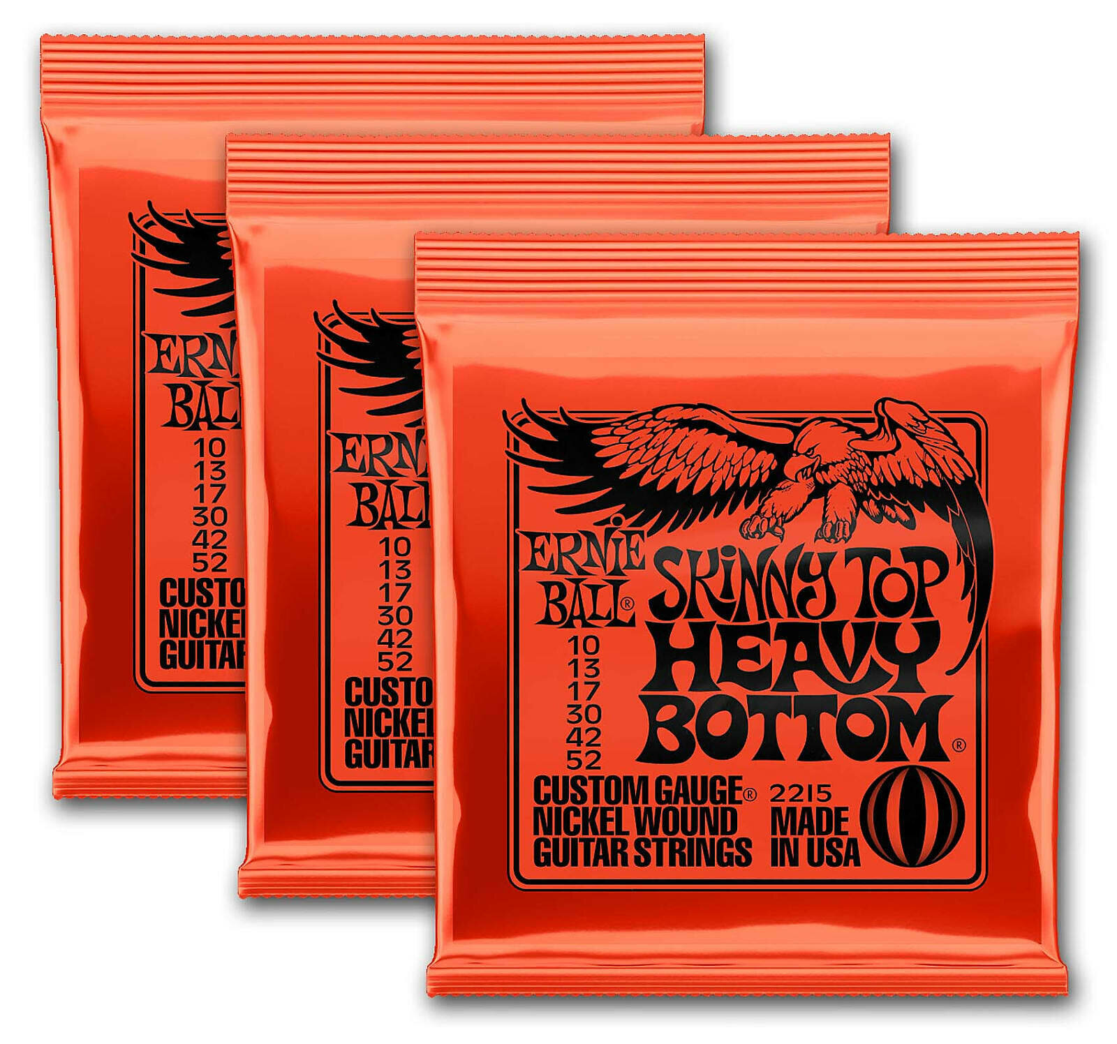 Струны для Электрогитары 10-52 Ernie Ball 3215 Top Heavy Bottom 3 комплекта 2215