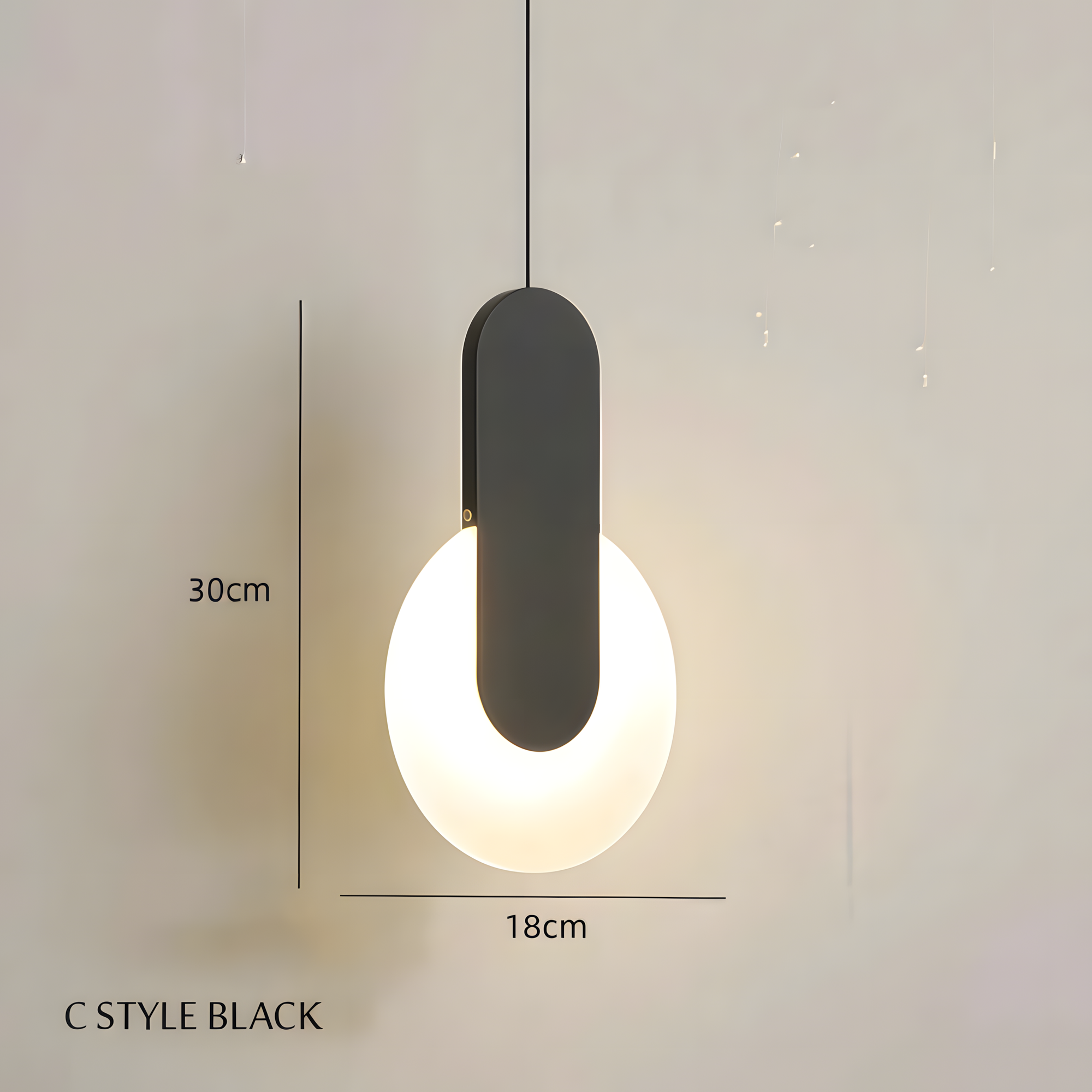 Подвесные светильники xiuxiu LED, 220В, C Style Black, Warm White, Черный