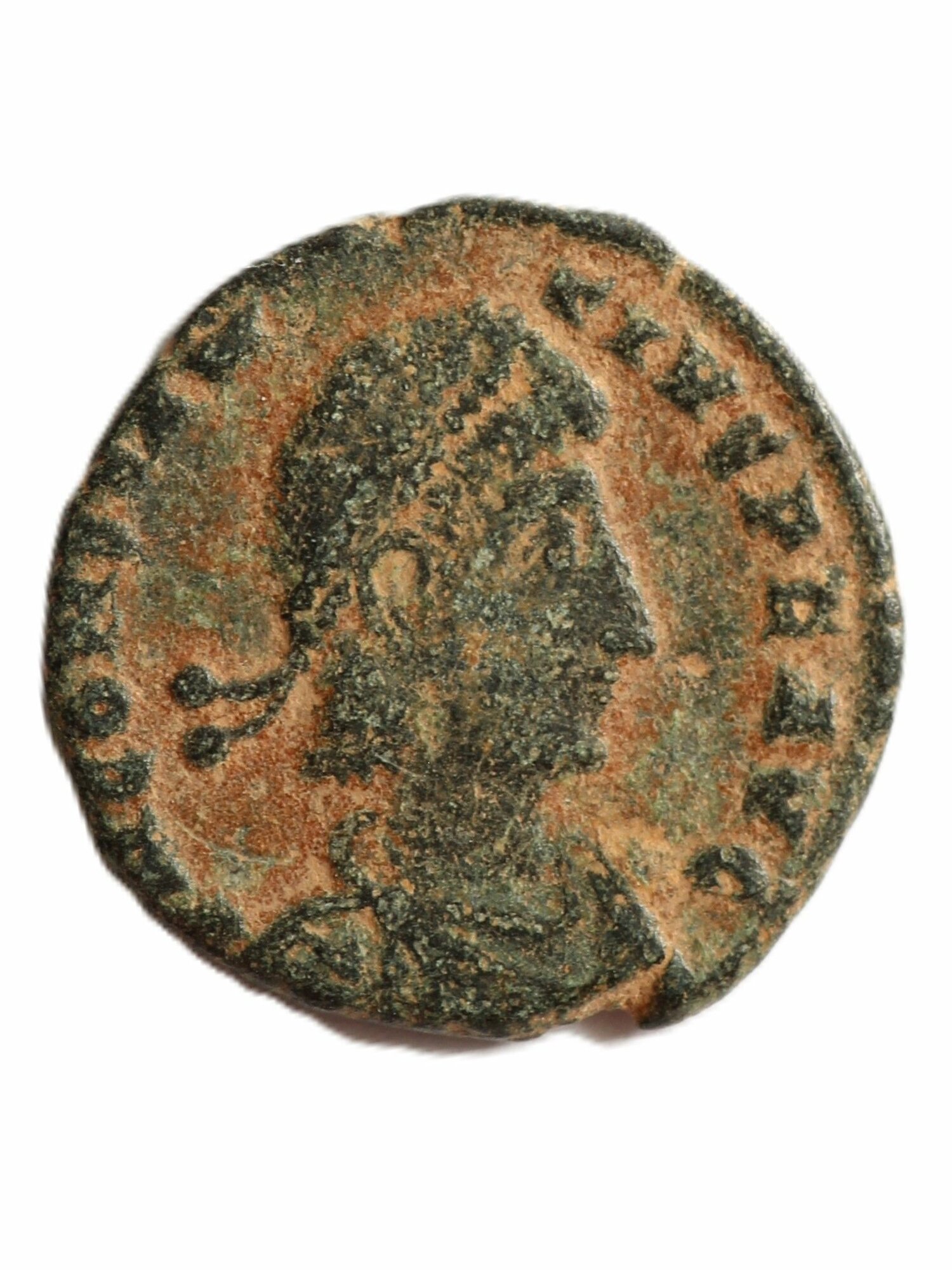 Подлинная монета Древний Рим император Констант (Flavius Iulius Constans) фоллис 348-350 гг. Феникс на шаре. Александрия.