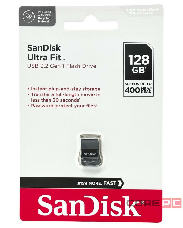 3.0 USB флеш накопитель SanDisk CZ430 Ultra Fit 128GB Ultra (SDCZ430-128G-G46) черный