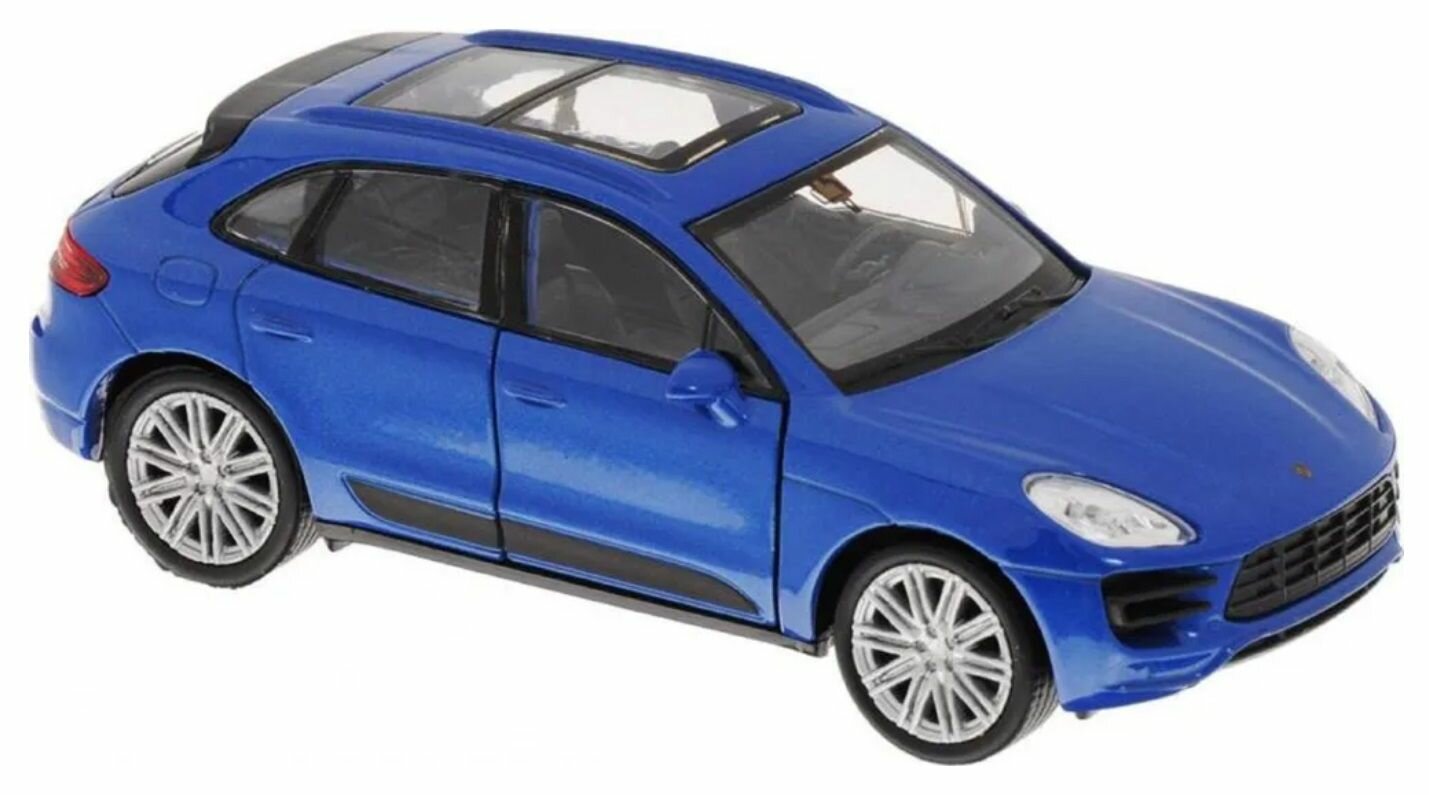 Модель машины металлическая 1:38 Porsche Macan Turbo, пруж. мех, WELLY синий