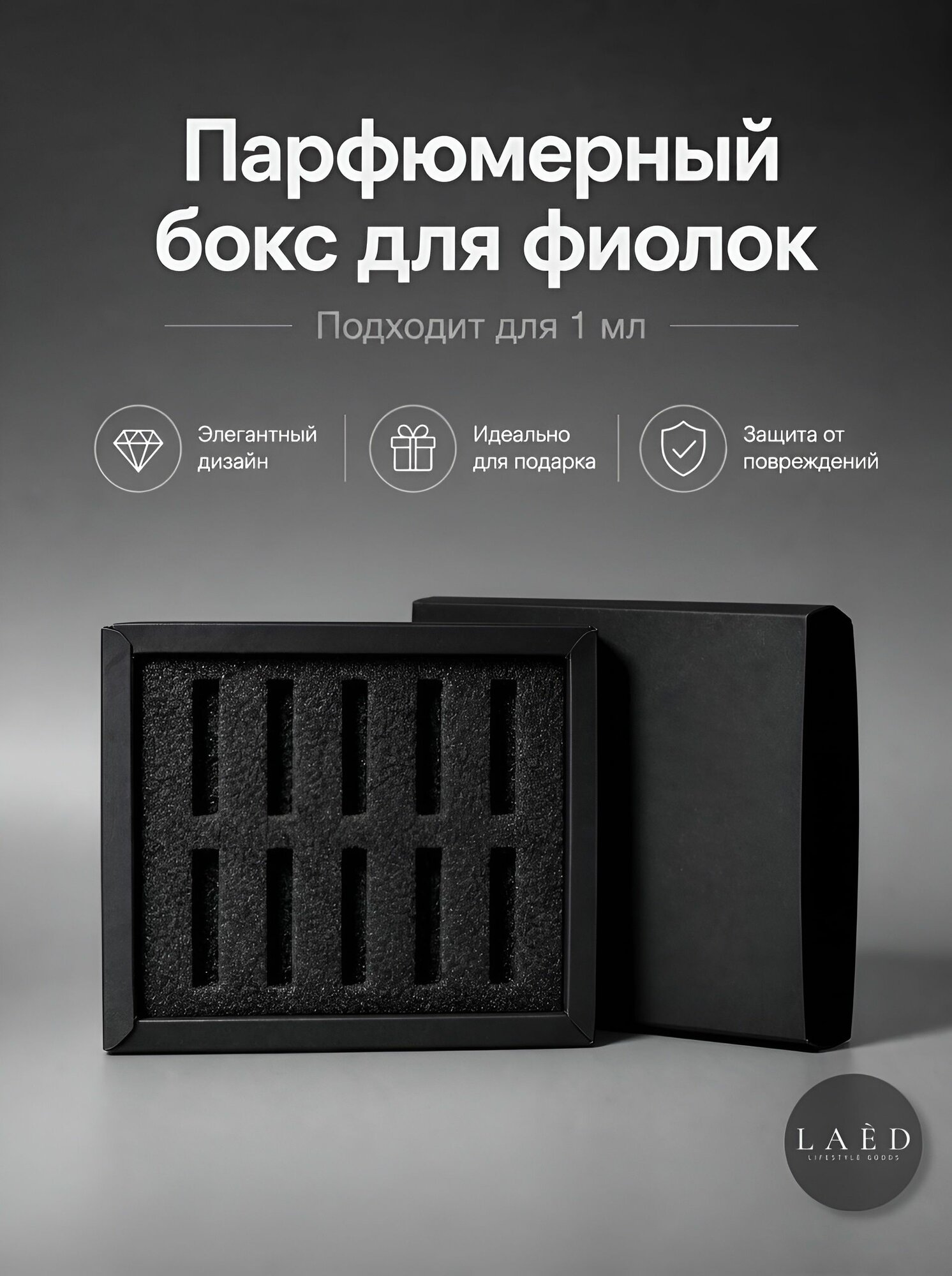 Парфюмерный бокс для атомайзеров фиолок, 1мл, коробка для духов и пробников, упаковка для флаконов