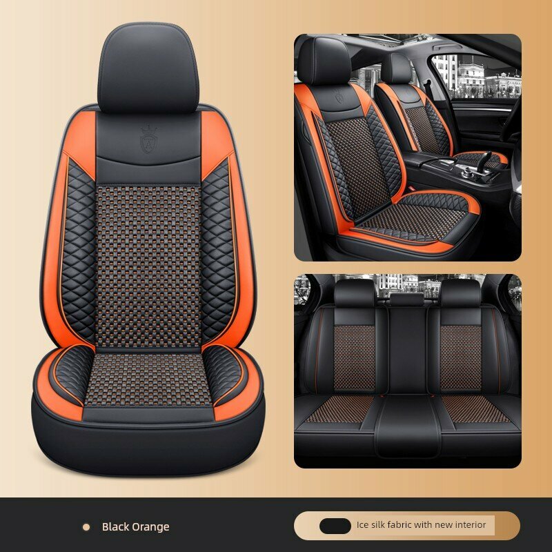 Сиденья для автомобиля GAC Trumpchi GS4/GS3/GA5/GA8/GA6 - Черно-оранжевые стандартные чехлы, кожа и ткань