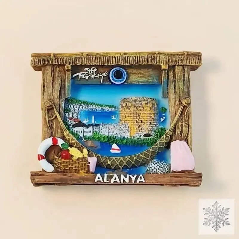 3Dмагнит на холодильник Аланья, туристический сувенир из Турции