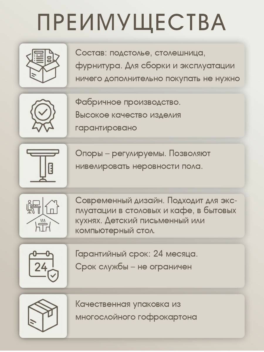 Стол круглый 80х75 — фото 1