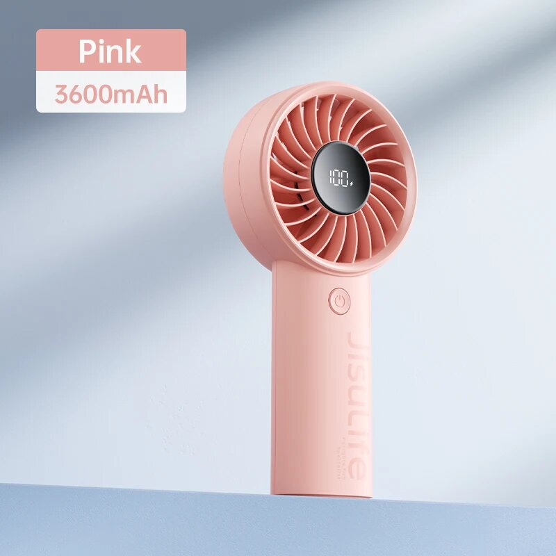 Портативный вентилятор JISULIFE, розовый, 3600mAh