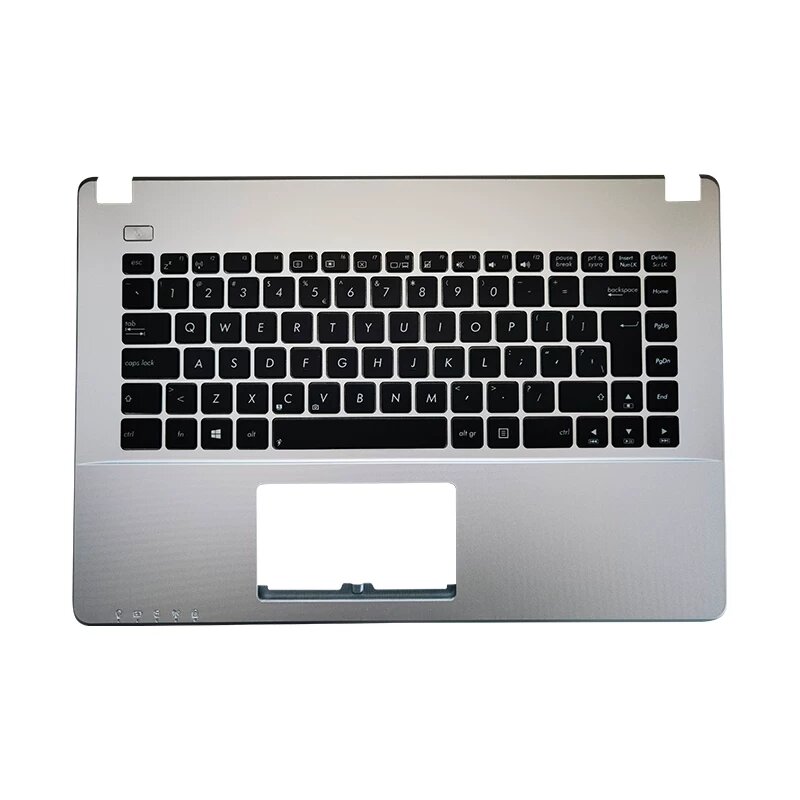 Клавиатура для ноутбука ASUS X450V/X450C/K450C/W408L/X452M/W418L/R409/F450V с защитным чехлом, Серебристая