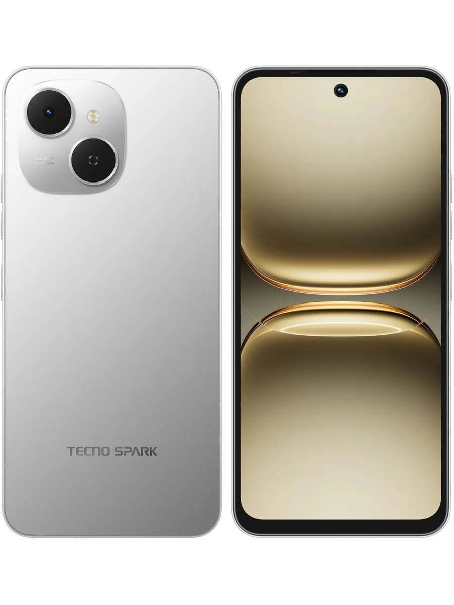 Смартфон Tecno Spark 40C 4 ГБ/128 ГБ Серый Ростест, экран 6.67" IPS, Android 15 — фото 1