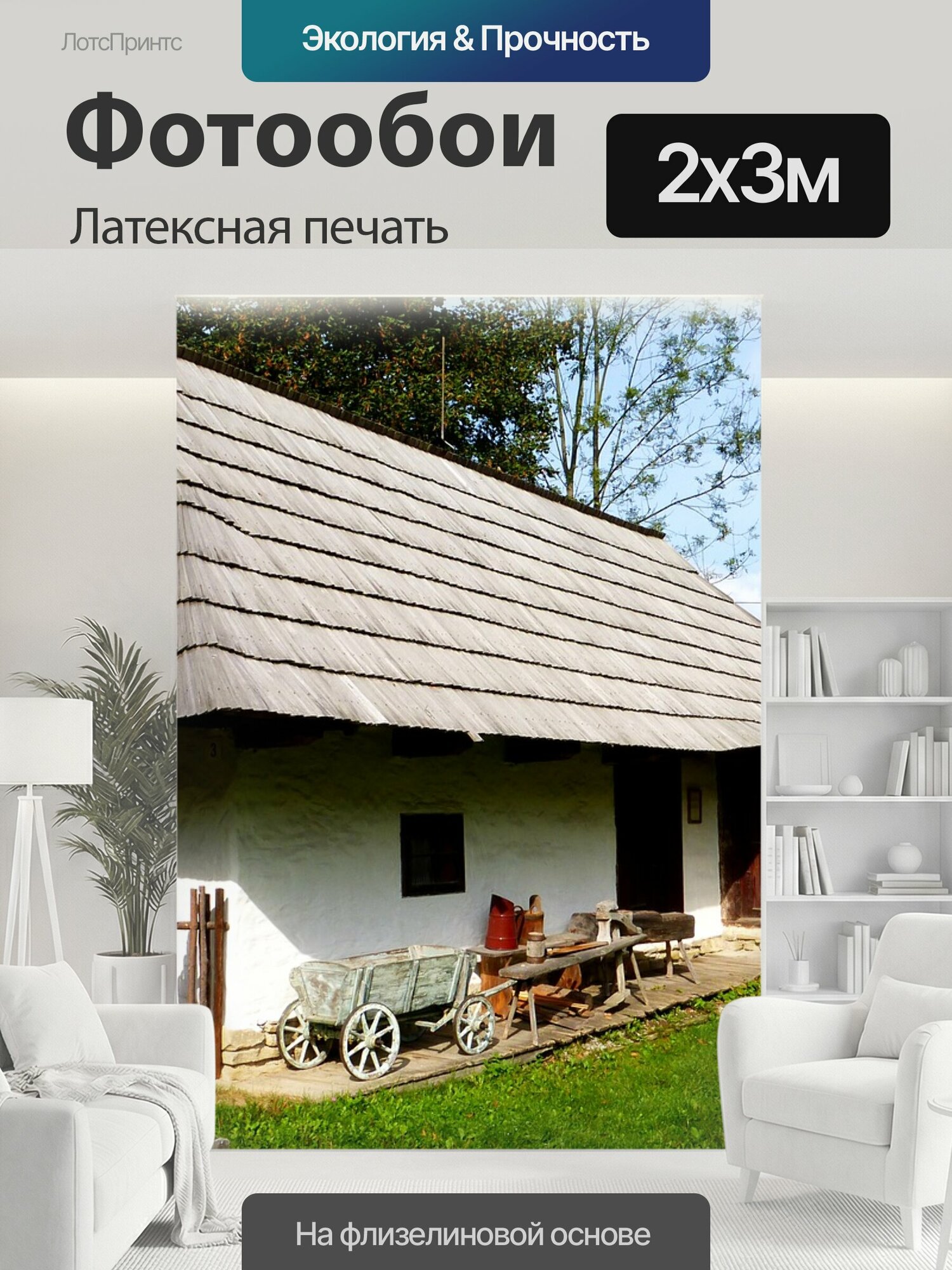 Фотообои моющиеся ударопрочные "Архитектура, дом, словакия" 200x300 см. латексная печать