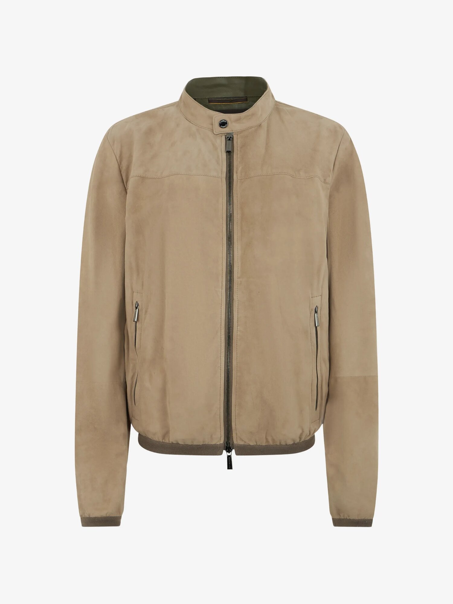 Куртка MooRER Zip collar leather jacket, размер 48