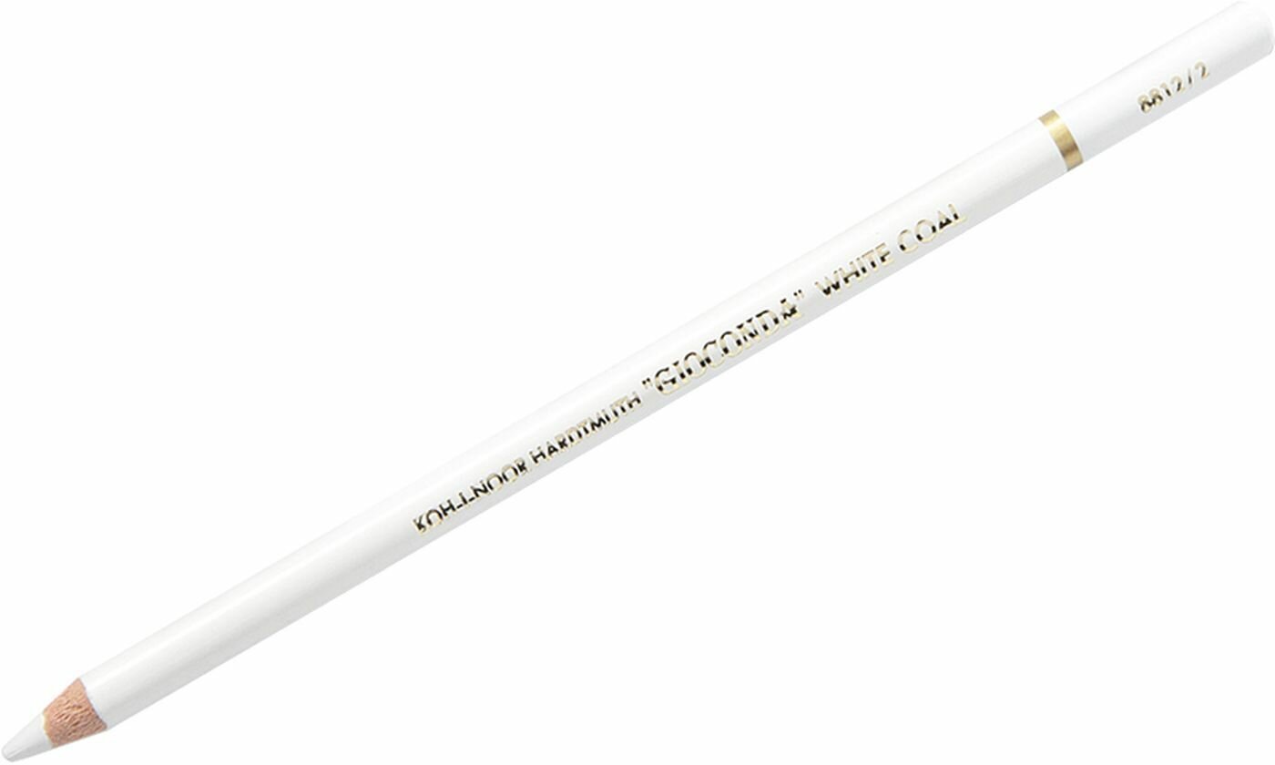 Угольный карандаш Koh-I-Noor "Gioconda Extra 8812" B, белый, заточенный