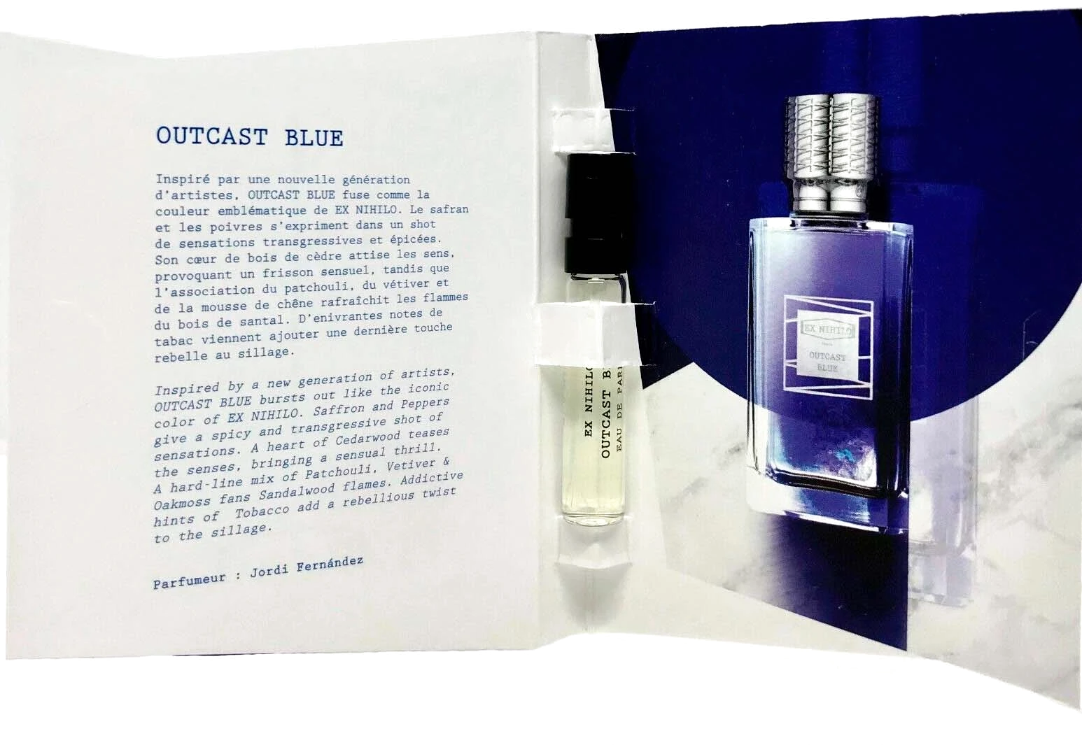 Парфюмерная вода унисекс Ex Nihilo Outcast Blue 2 мл миниатюра - Экс Нихило Ауткаст Блю сэмпл духов