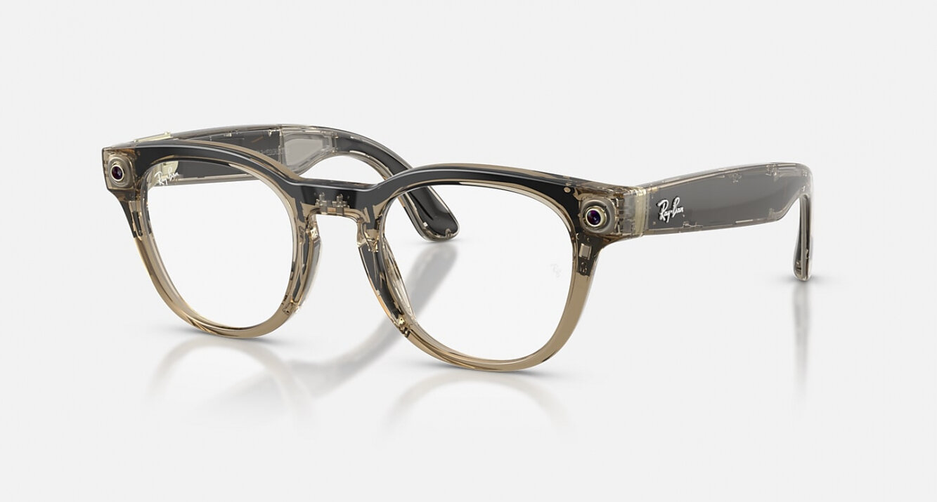 Умные очки Ray-Ban Scriber Optics, Shiny Transparent Stone Beige (150 - 49) gen 2