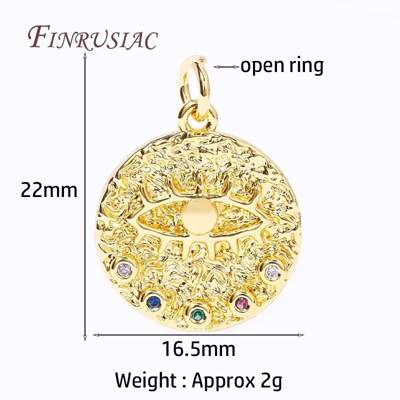 Золотые подвески FINRUSIAC Турецкий глаз 3 pieces