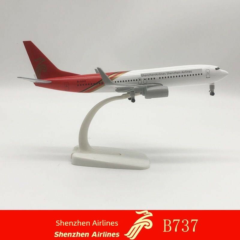 20 см алюминиевая модель самолета Boeing 737 авиакомпании Shenzhen с колесами шасси