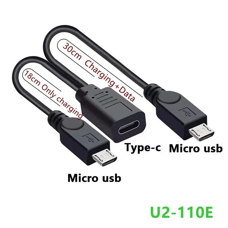Разветвитель Type-C Mini Micro USB 2.0 черный