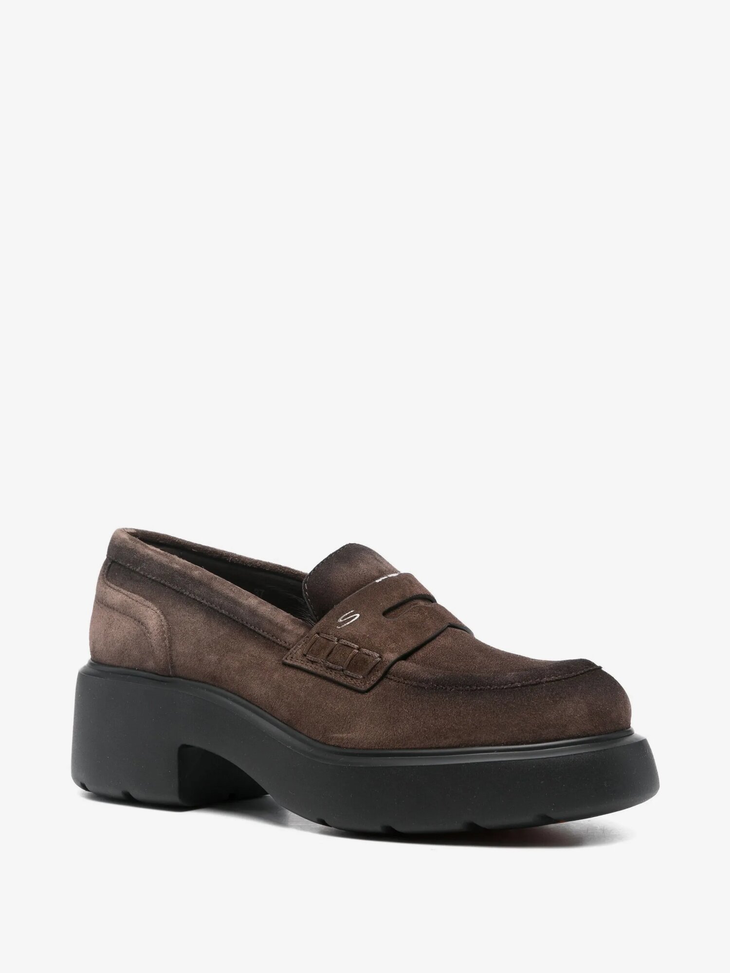 Лоферы Santoni Suede platform loafers, размер 38, коричневый — фото 1
