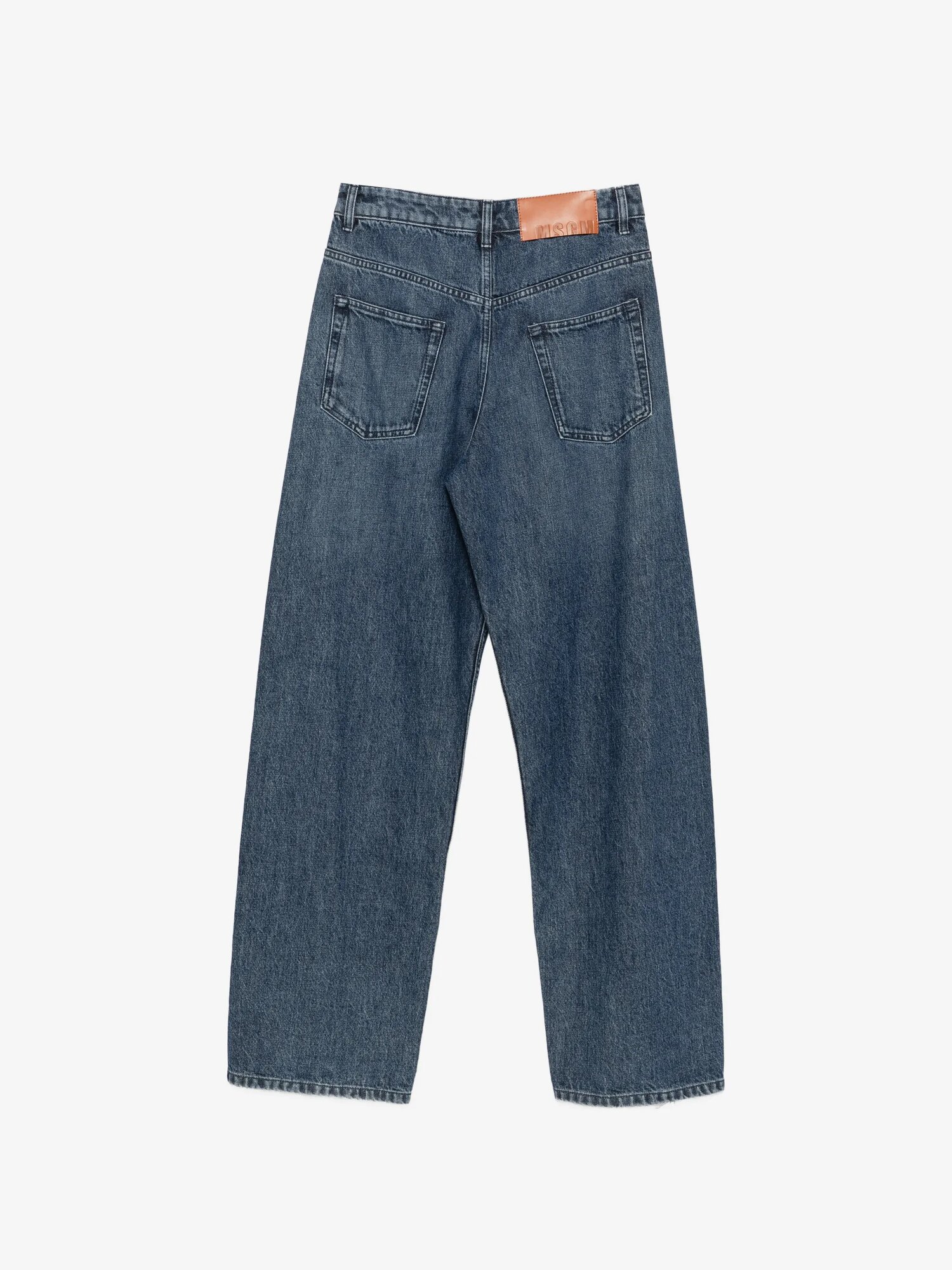Джинсы MSGM Logo-patch wide-leg jeans, размер 46, синий — фото 1