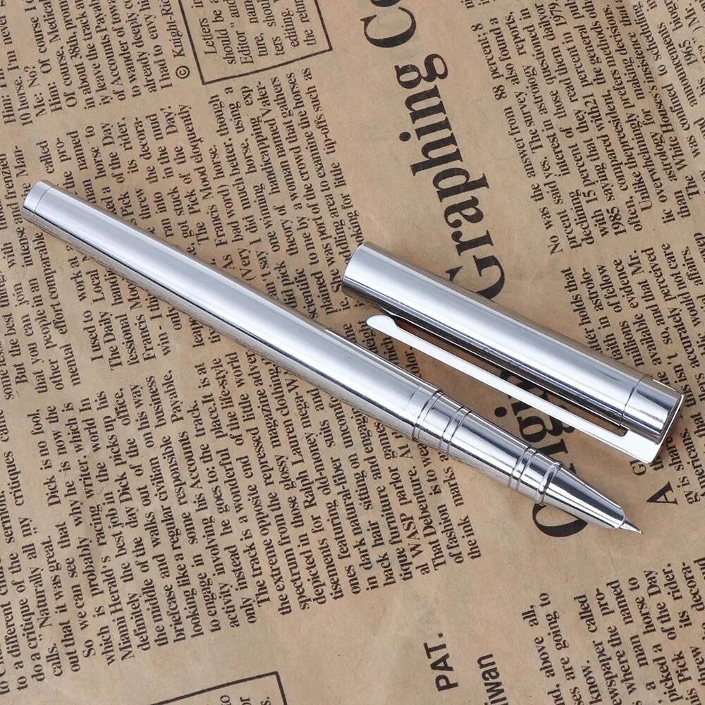 Авторучка JINHAO 126, серебристая, тонкий наконечник, офисная подпись, для подарка и коллекции, 1 шт