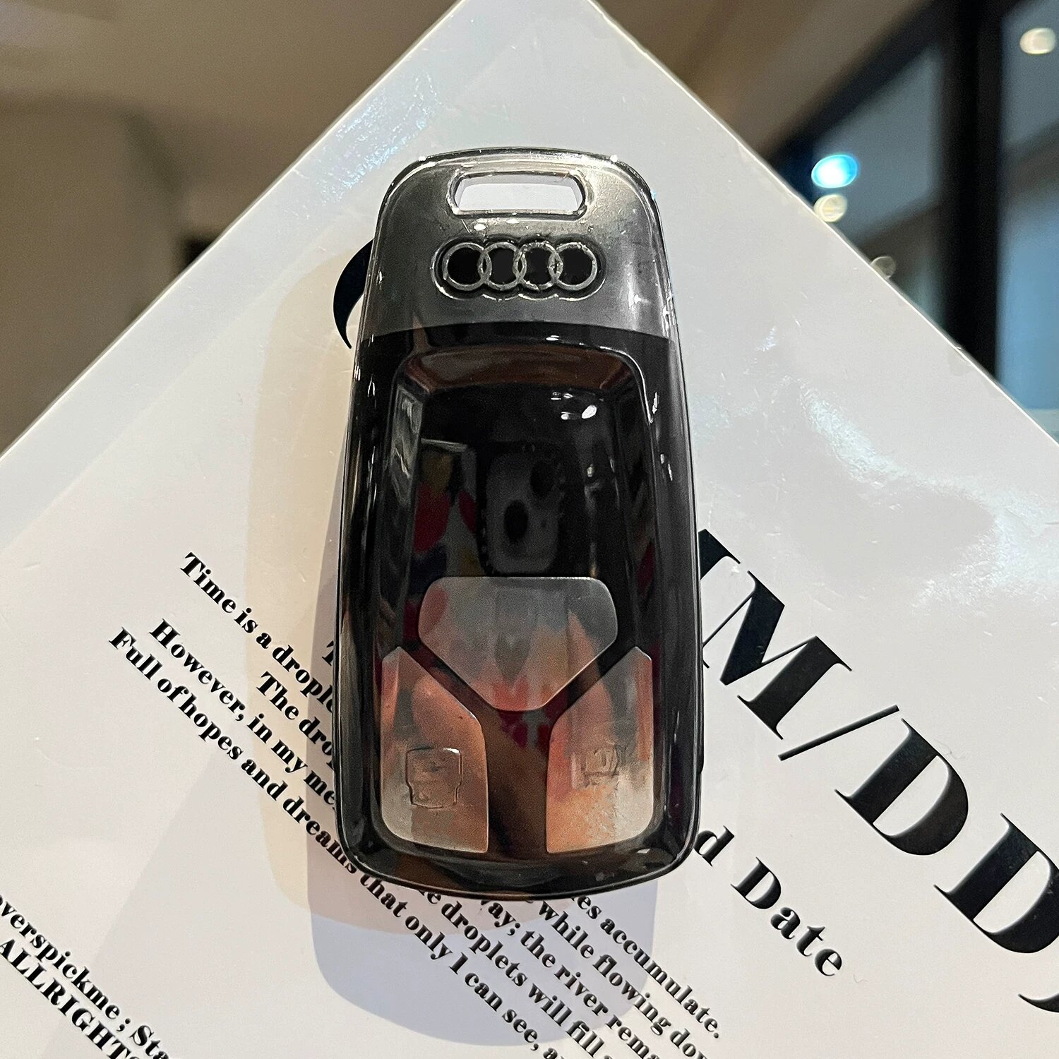 Прозрачный чехол для автомобильных ключей стиль C, одиночный экземпляр, без дополнительных аксессуаров, подходит для