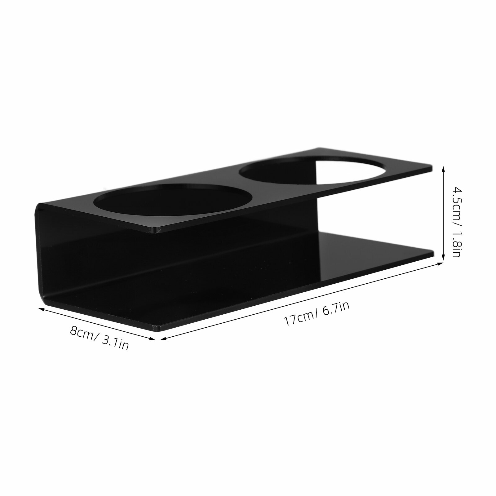 Держатель Для Бутылок Из Акрила На 2 Слота Компактный Черный 17.00X8.00X4.50CM
