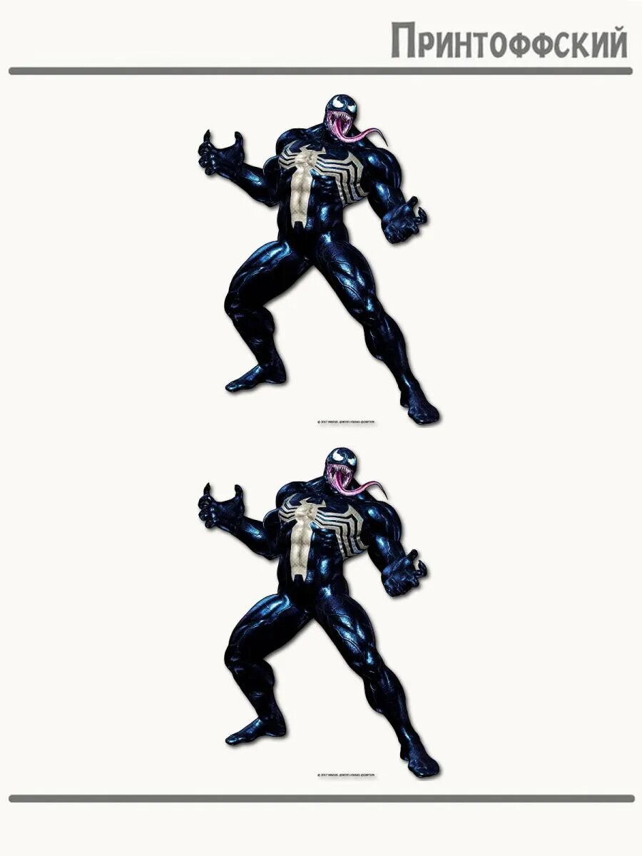 2-е (Две) Термонаклейки venom design меном марвел