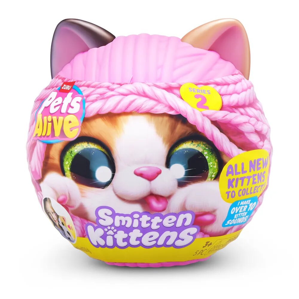 Котенок игрушка интерактивная. Шар Сюрприз. ZURU Pets Alive Smitten Kittens Series 2. 9568