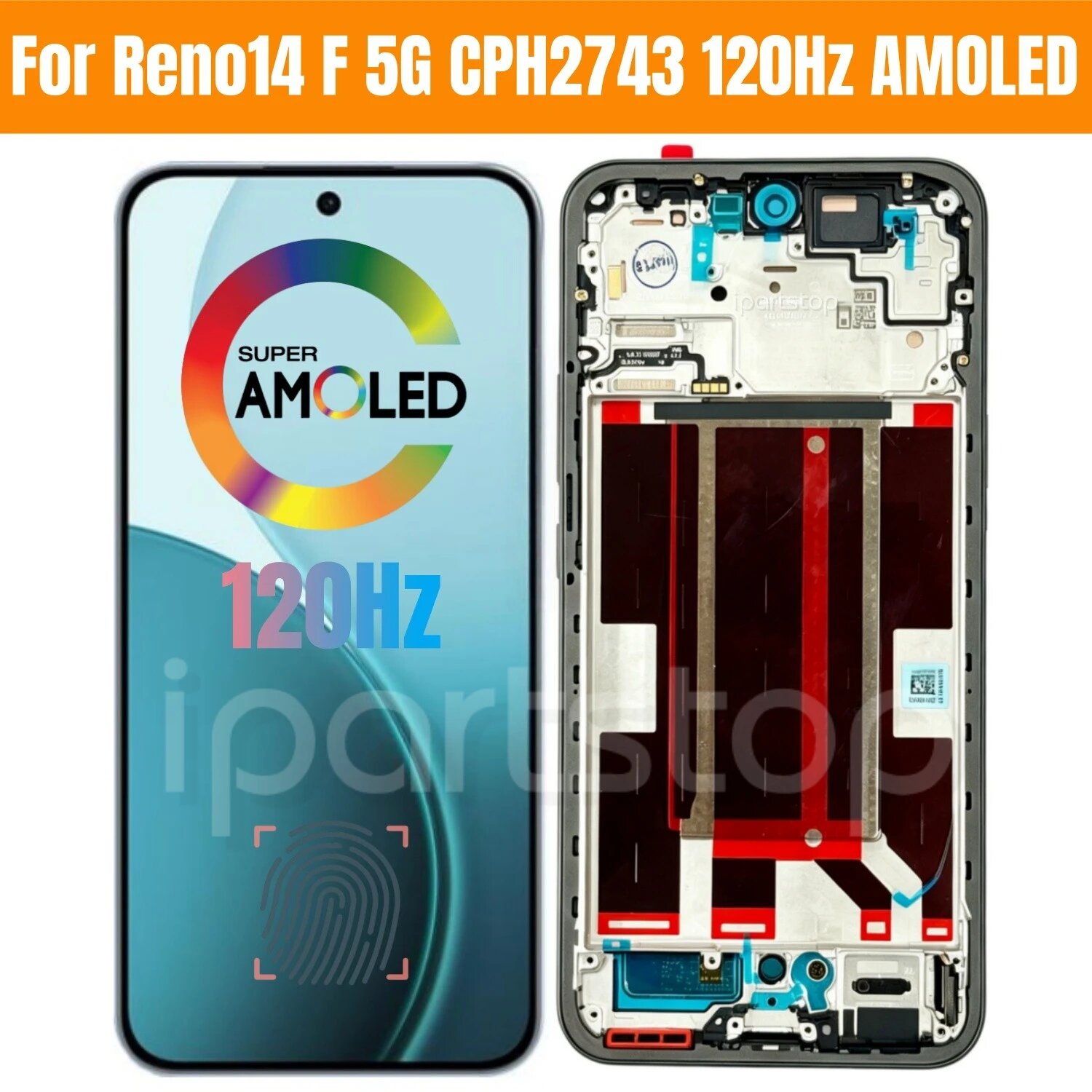 AMOLED дисплей Oppo Reno14 F 14F 5G CPH2743, Screen Green Frame