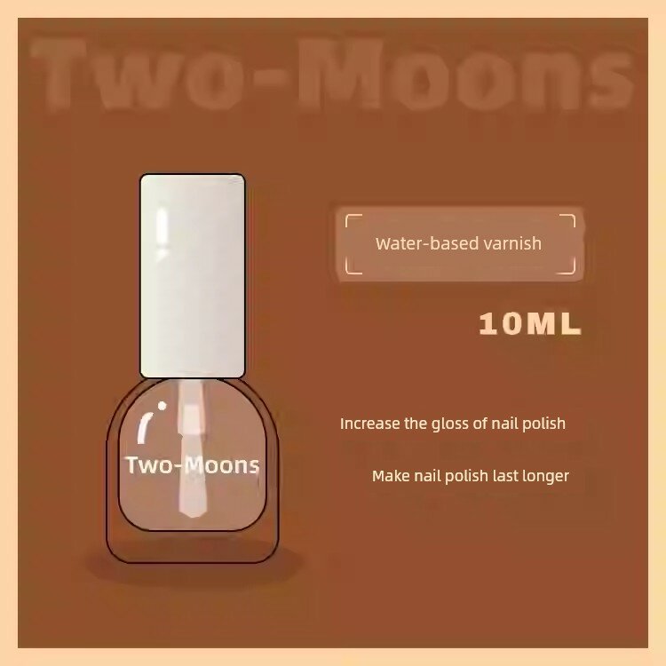 Two Moons 2025 Водный глянцевый лак S135 Прозрачный блеск Без выпекания Съемный