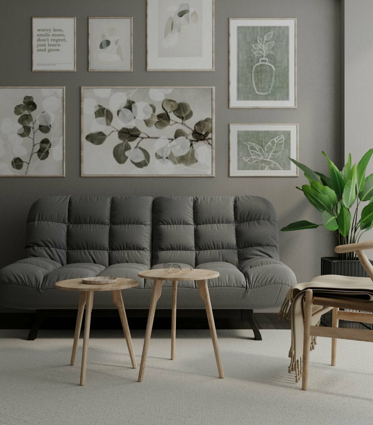 Диван прямой Тарли серый