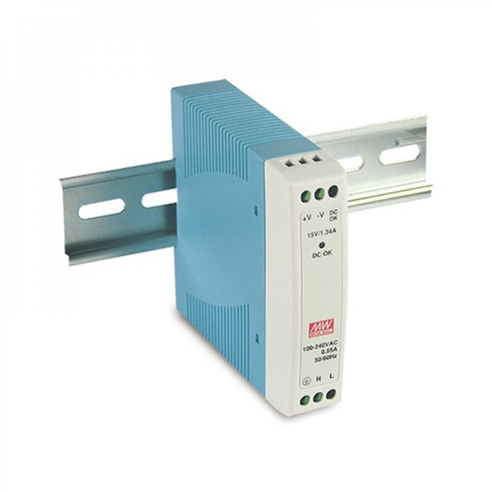 Источник питания Mean Well AC/DC MDR-10-12 Т00273365, блок с защитой, для подсветки светодиодных панелей