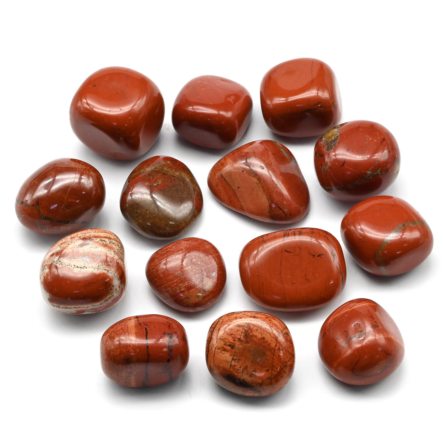 Яшма красная галтовка фракция 10-20мм, упаковка 100г .