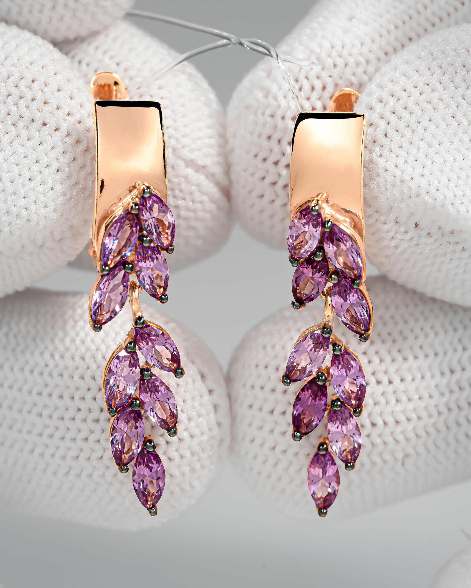 Серьги, серебро, 925 проба, фианит, александрит