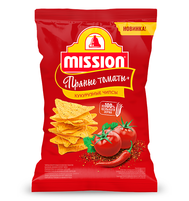 Чипсы кукурузные Mission Пряные томаты пак 150г