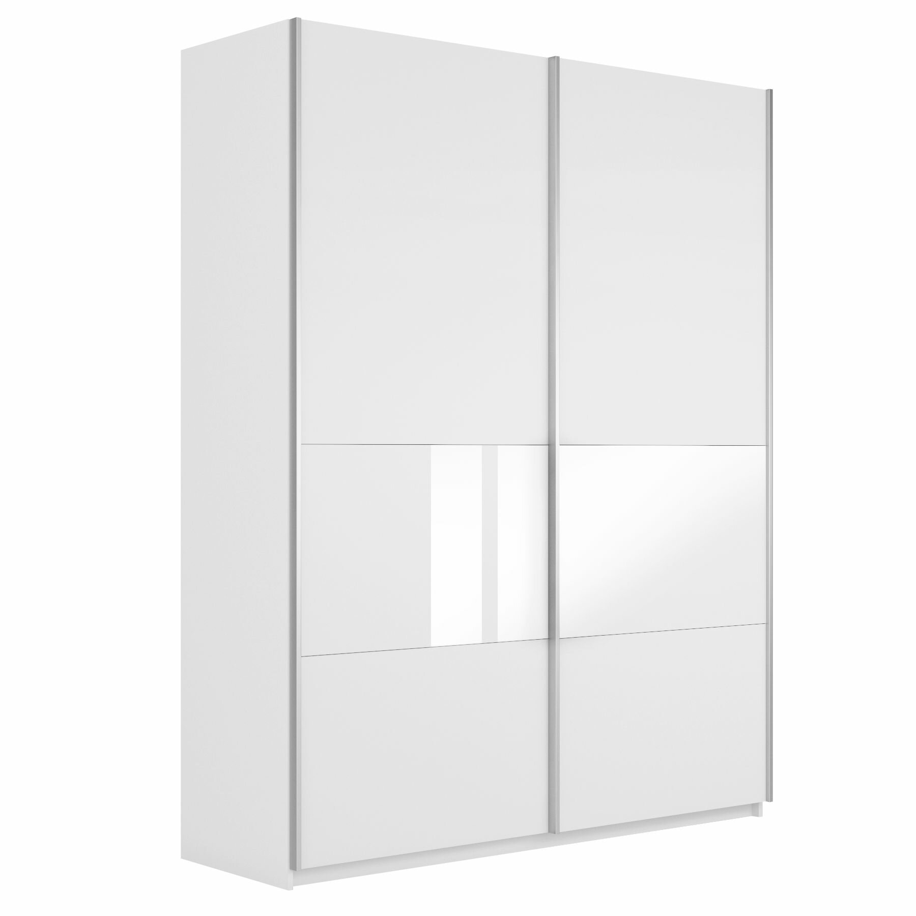 Шкаф-купе Прайм Широкий 2200 ДСП/стекло бел, Белый снег с ящиком