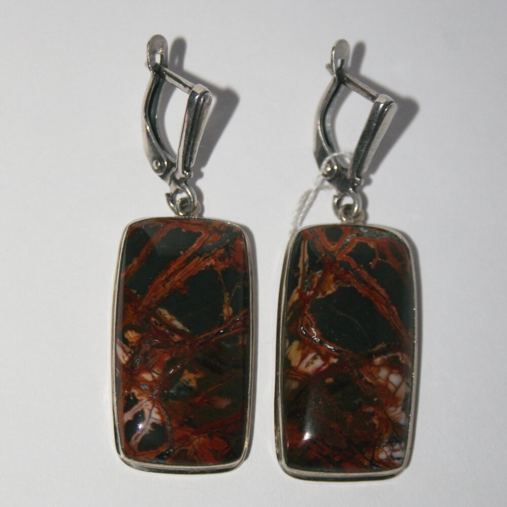 Серьги, яшма