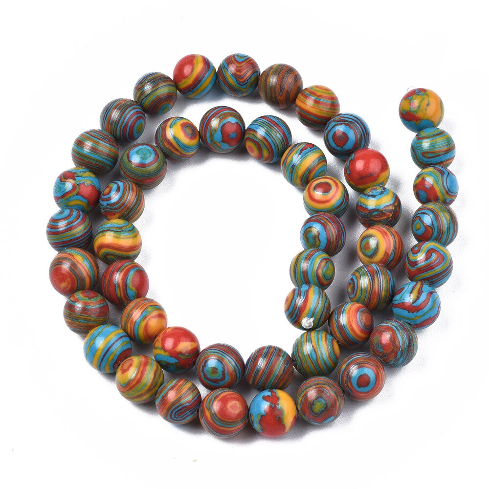 Бусины каменные, пастель, 8мм, 45 шт, низка