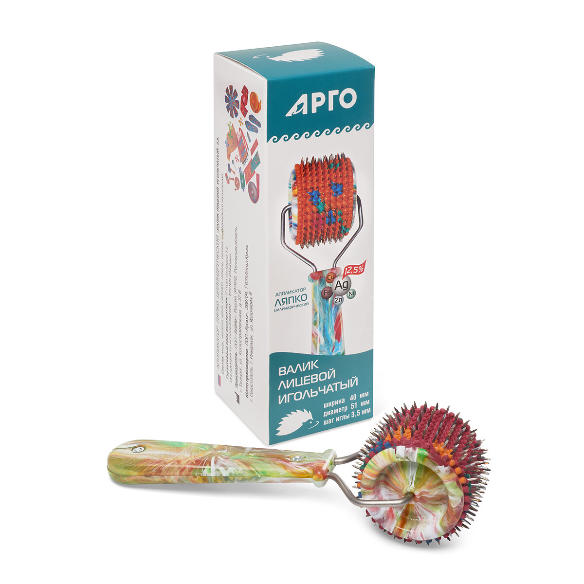 Аппликатор Ляпко «Валик Лицевой» (шаг игл 3,5 мм; D = 51 мм; ш = 40 мм)