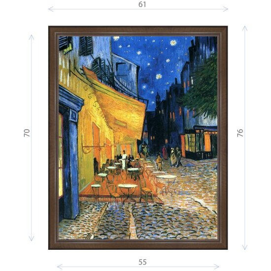 Картина Декор Депо Винсента Ван Гога Терраса кафе на площади в Арле Матовая бумага в раме без стекла 76х61 см