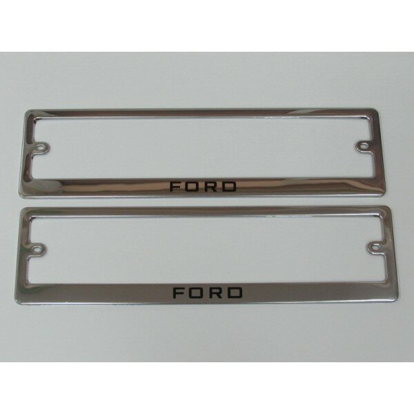 Рамки номерного знака нерж. сталь Ладья с надписью FORD (2шт) (9151)