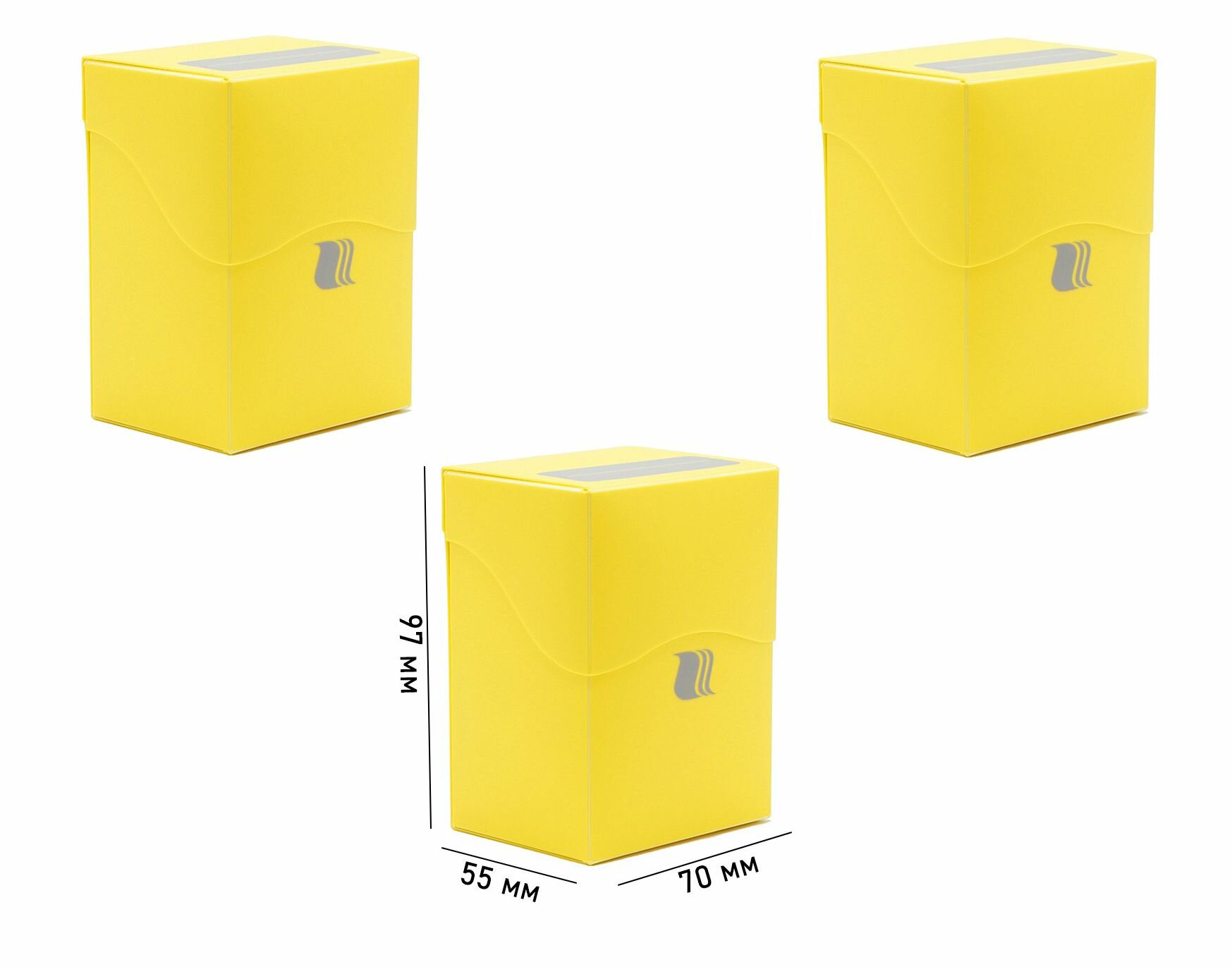 3 пластиковые коробочки Blackfire вертикальные - Жёлтые (на 80+ карт) - для карт K-Pop, MTG, Pokemon