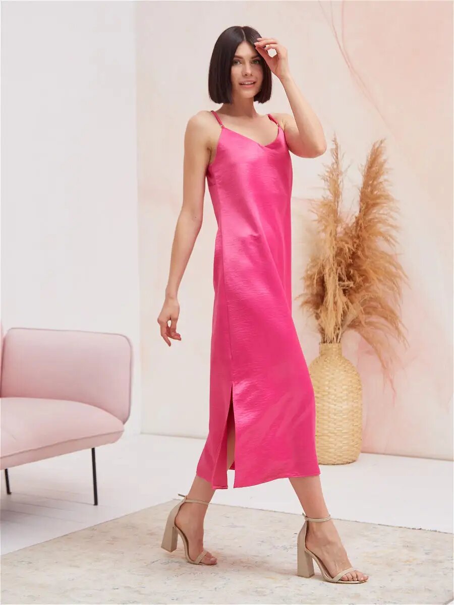 Платье YolKa_Dress Весна-Лето 2021, размер 42, розовый — фото 1