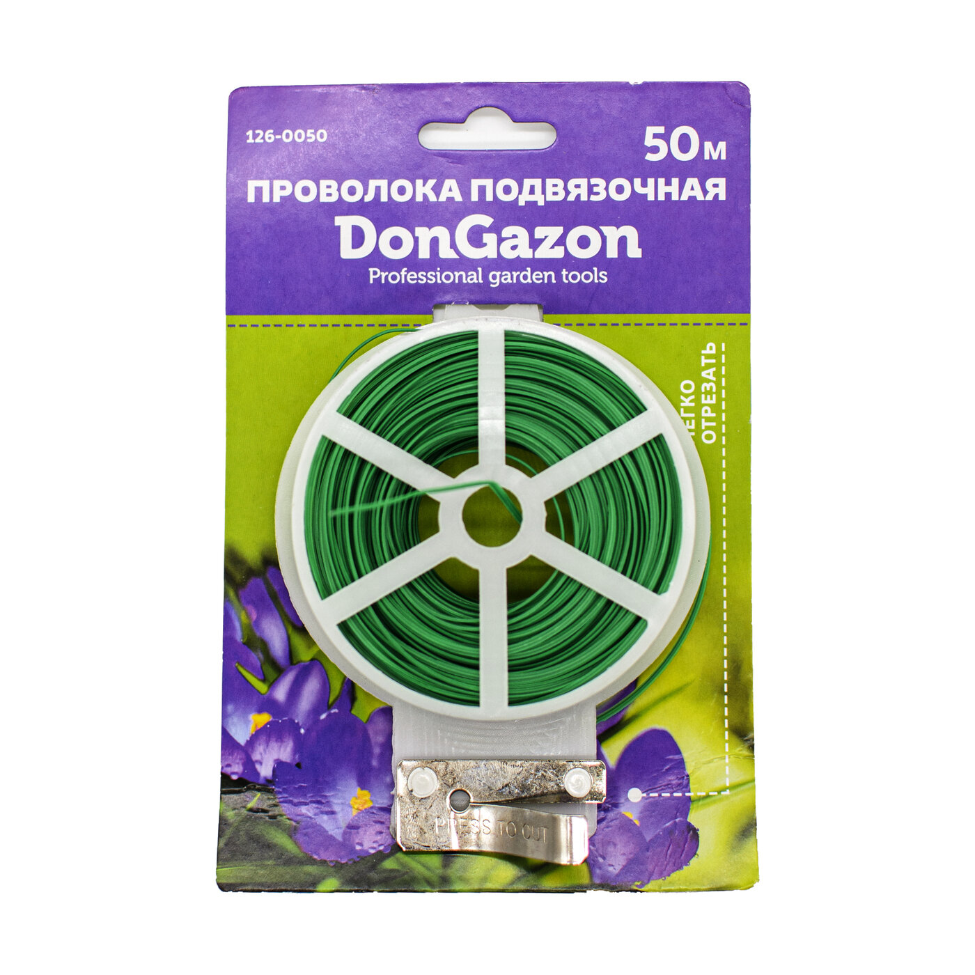 Проволока подвязочная плоская, п/э оплетка 1 мм х 50 м на катушке "Don gazon" 126-0050